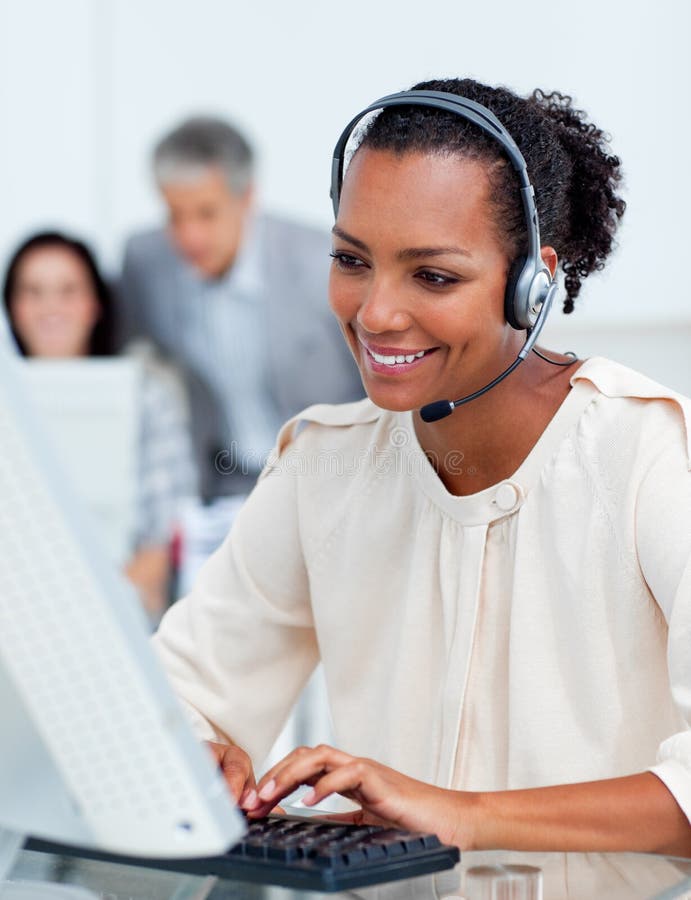 Concentrated Business People Working at Computers Stock Image - Image ...