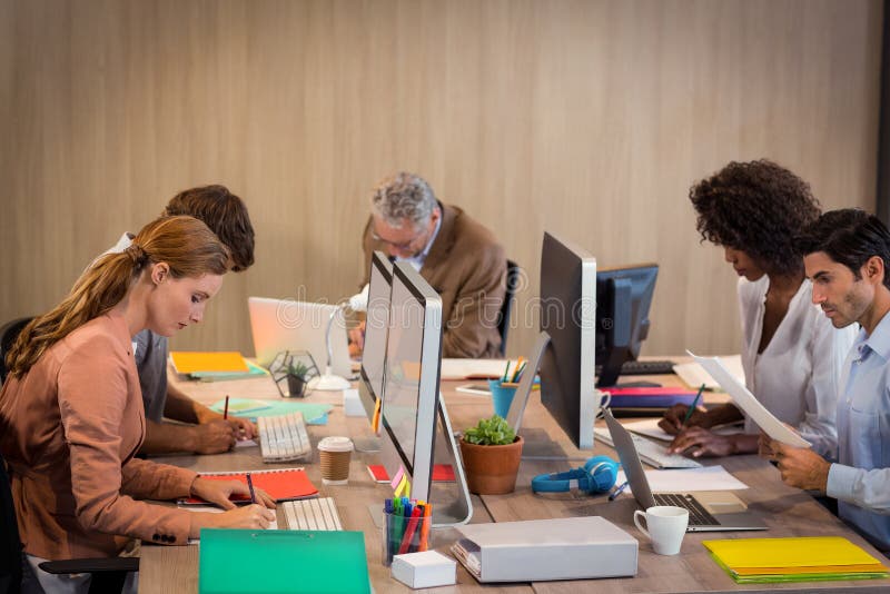 Concentrated Business People Working Stock Image - Image of ...