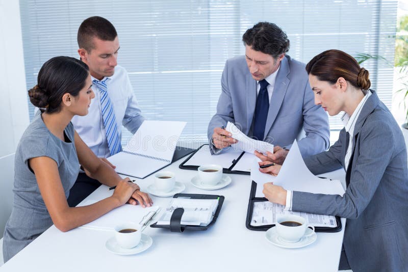 Concentrated Business Team Working Together Stock Image - Image of ...