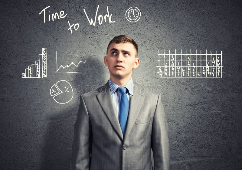 Concentrated businessman stock image. Image of analyze - 48111383