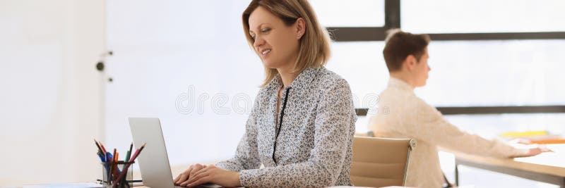 Concentrated Employees Work on Computers in Modern Office Stock Photo ...