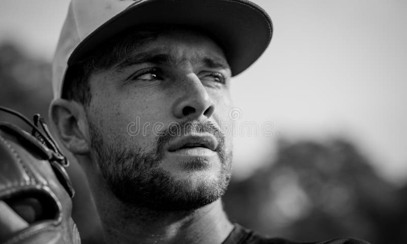Close Up Portrait of a Pretty Baseball Pitcher Stock Photo - Image of ...