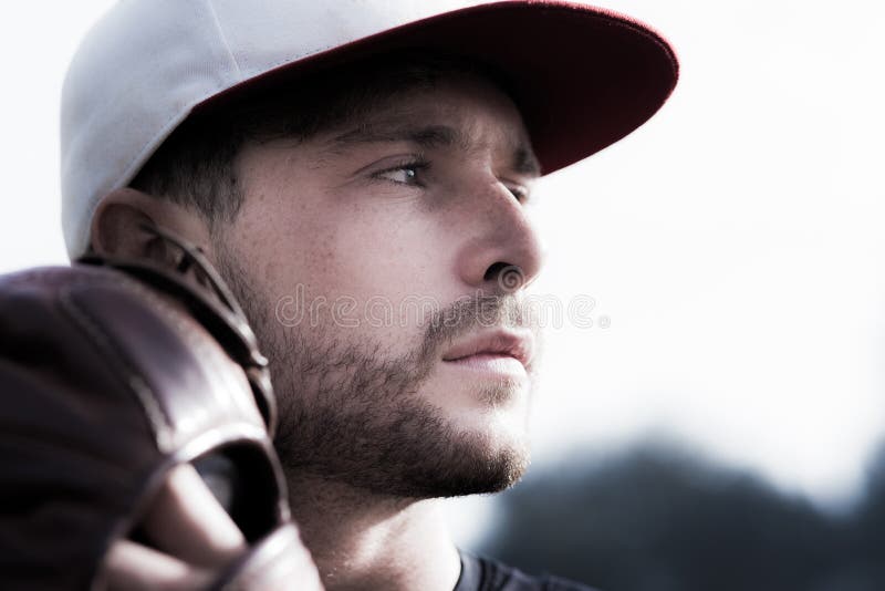 Close Up Portrait of a Pretty Baseball Pitcher Stock Photo - Image of ...