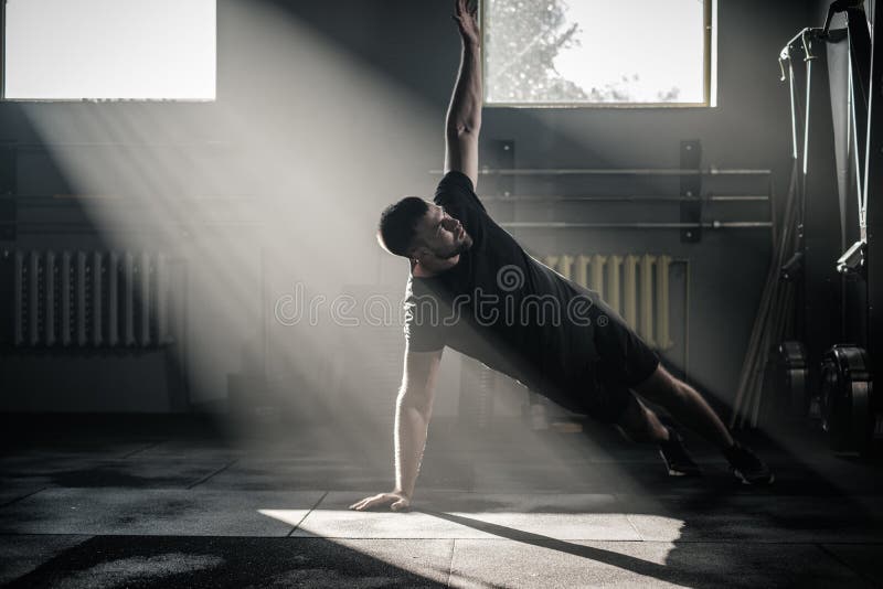 Concentrated Man Do Abs Workout . Stock Image - Image of lifestyles ...