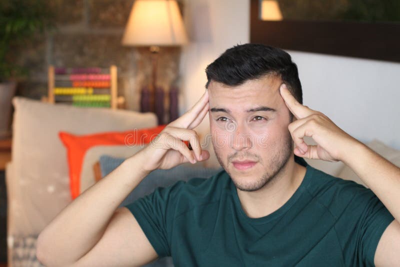 Concentrated Man Trying To Remember Something Stock Photo - Image of ...