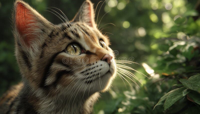 The Concentrated, Piercing Eyes of a Tabby Cat Lock Onto Their Target ...