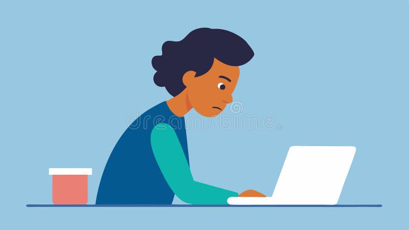 Concentrated Posture a Side Profile of an Individual Sitting at a Desk ...