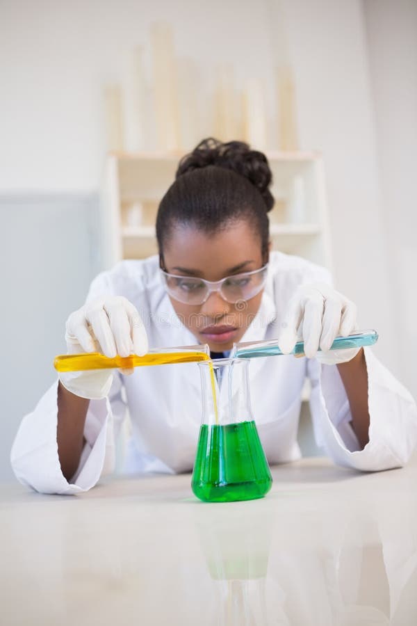 Concentrated Scientist Doing Scientific Experiment Stock Photo - Image ...