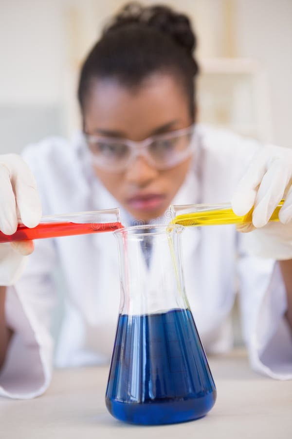 Concentrated Scientist Doing Scientific Experiment Stock Photo - Image ...