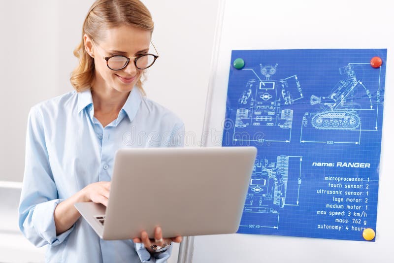 Concentrated Scientist Working on the Project in the Office Stock Image ...
