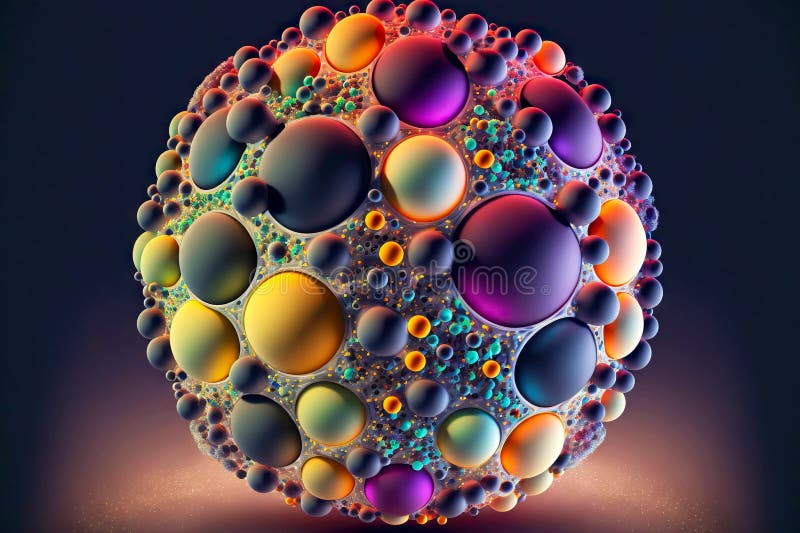 Concentrated Spherical Structure Model of Molecule Closeup Stock ...