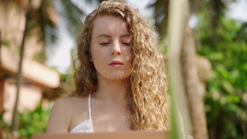 Concentrated Thoughtful Female Thinking of Problem Solution, Works ...