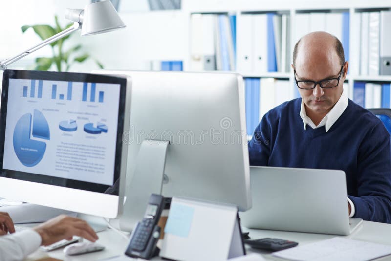 Concentrated on work stock image. Image of graph, entrepreneur - 64104147