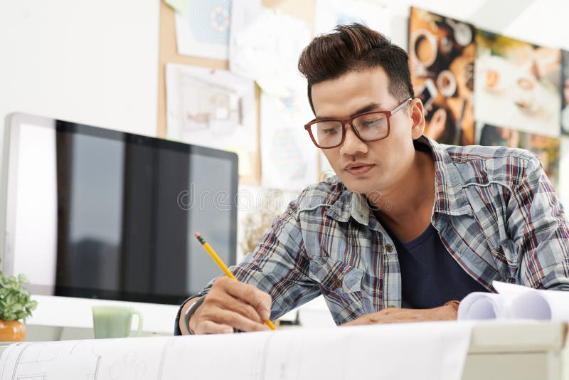Concentrated on work stock image. Image of manager, asian - 28276207