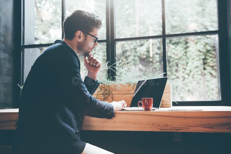 Concentrated on work. stock image. Image of lens, business - 77351517