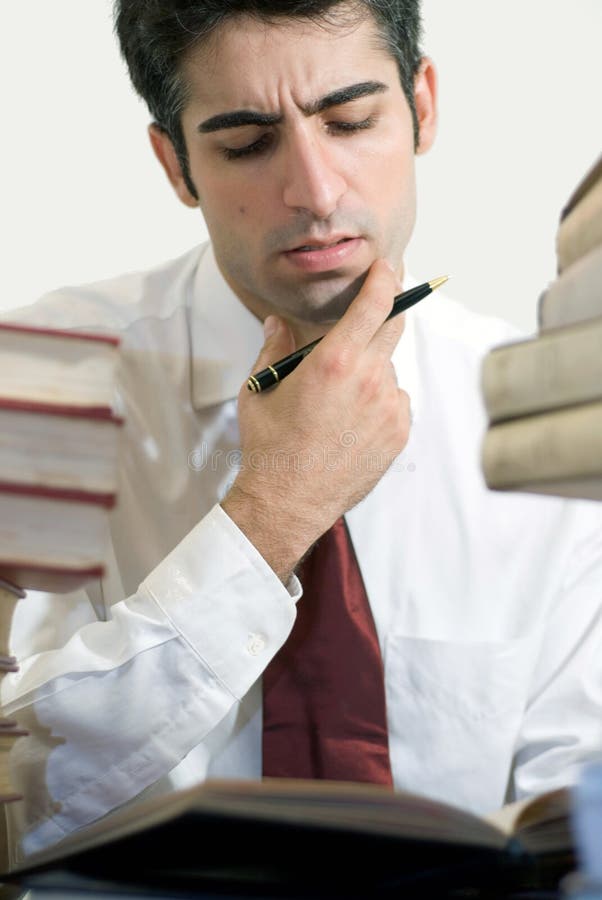 Concentrating stock image. Image of executive, glass, brown - 4693451