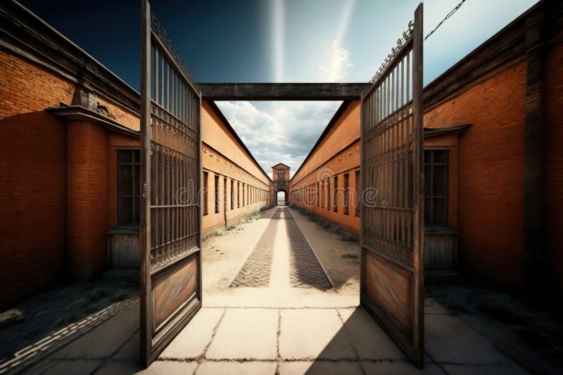 Concentration Camp. Confinement in a Prison Guarded by Barbed Wire ...