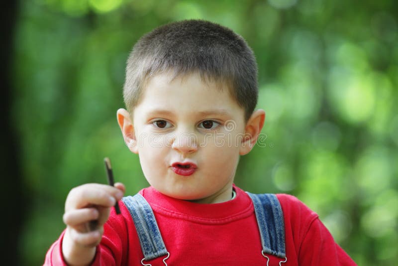 Concentration Facial Expression Stock Image - Image of person, tension ...