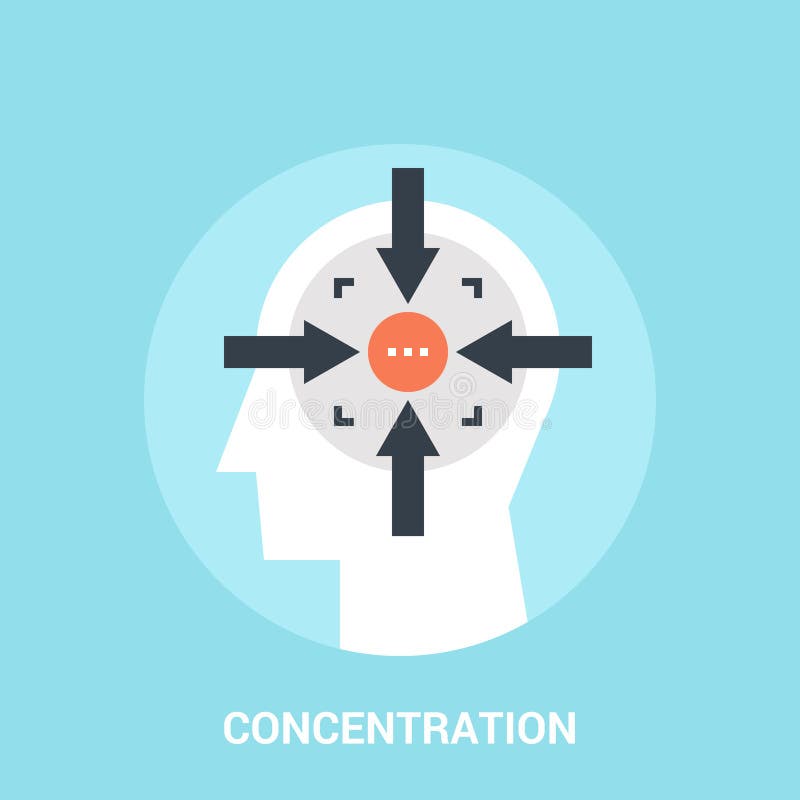 Concentration Flat Icon Design Concept Stock Vector - Illustration of ...