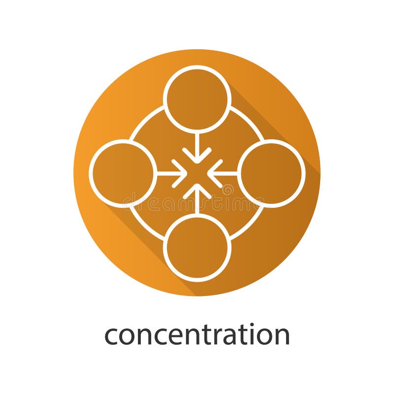 Concentration Flat Linear Long Shadow Icon Stock Vector - Illustration ...
