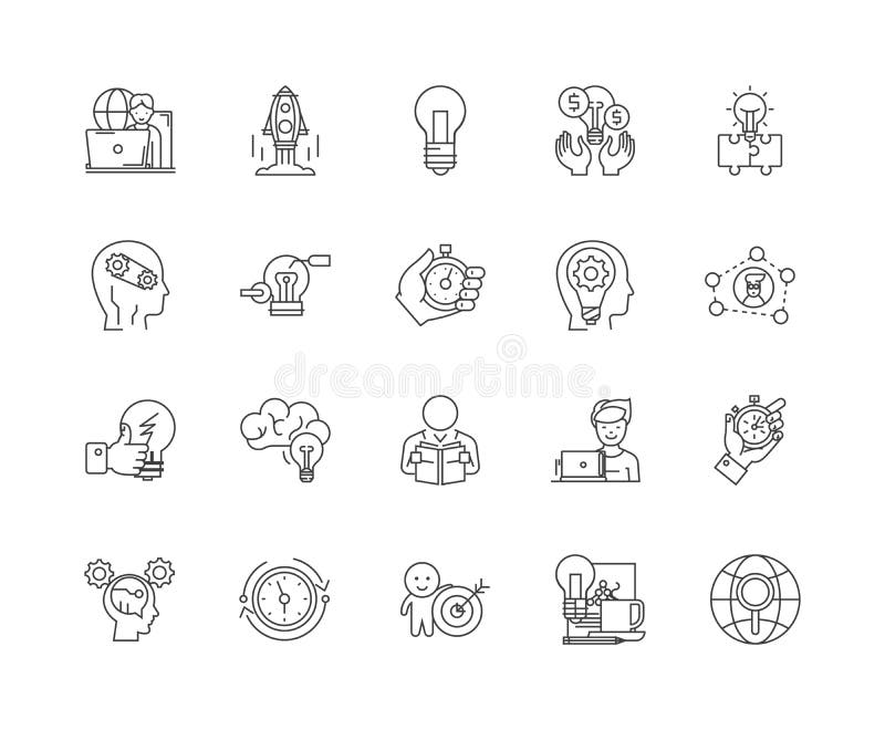 Linear Concentration Icon from Brain Process Outline Collection. Thin ...