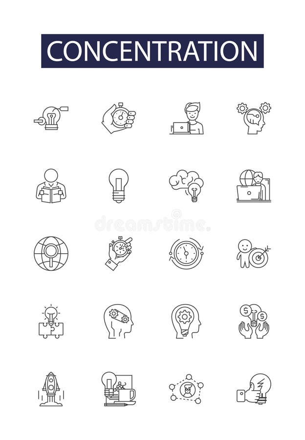 Concentration Line Vector Icons and Signs. Attention, Intensity, Study ...