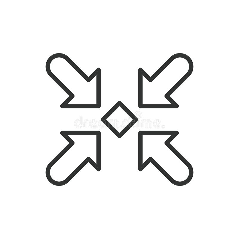 Concentration on a Point, Icon in Line Design. Concentration, Point ...