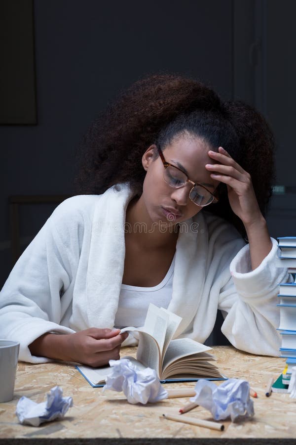 Concentration Problems at Studying Stock Image - Image of blank, home ...