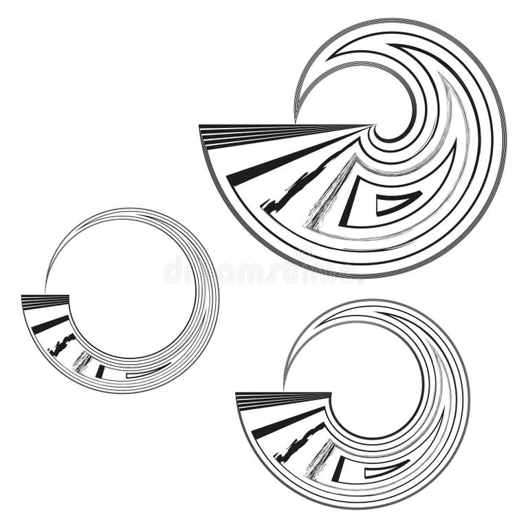 Concentric Arc Pattern. Abstract Radial Circles. Organic Ring Shapes ...