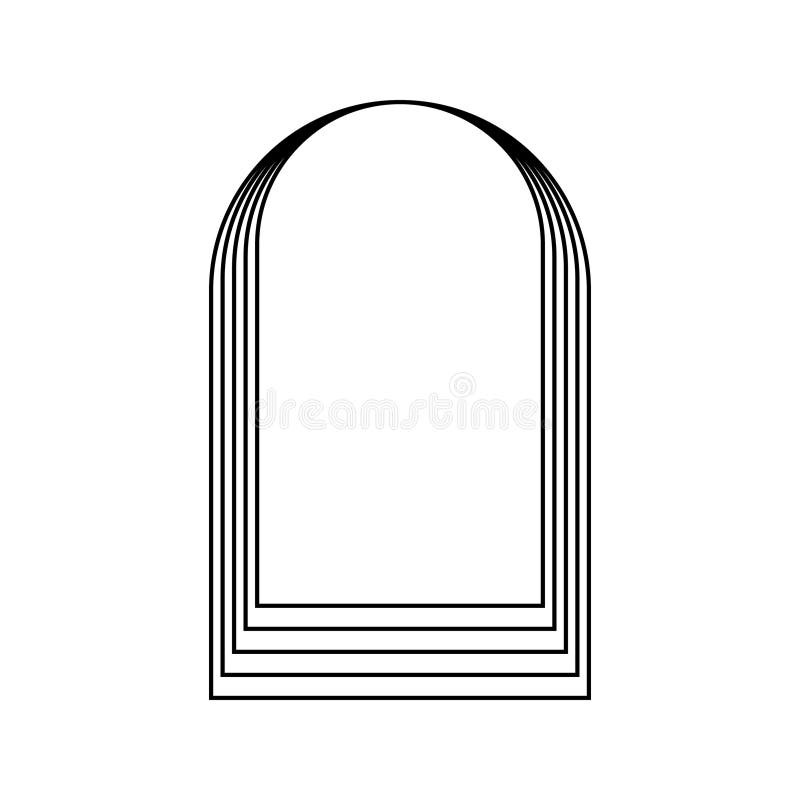 Concentric Arch Frames Isolated on White Background. Simple Geometric ...