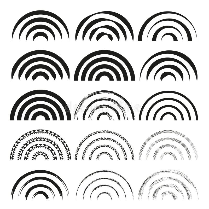 Concentric Arch Pattern. Semicircle Grid Elements. Geometric Curve ...