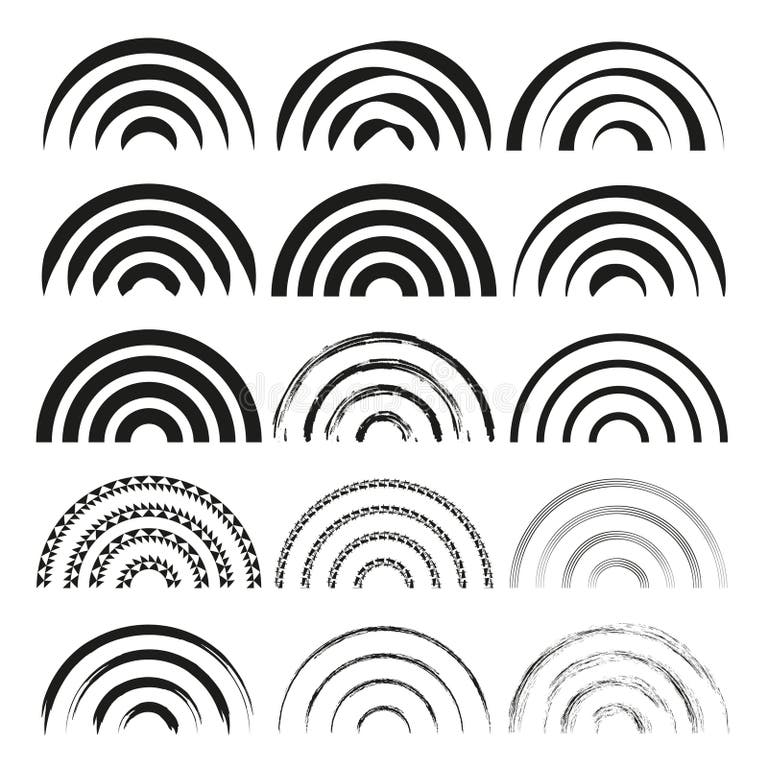 Concentric Arch Pattern. Semicircle Grid Elements. Geometric Curve ...