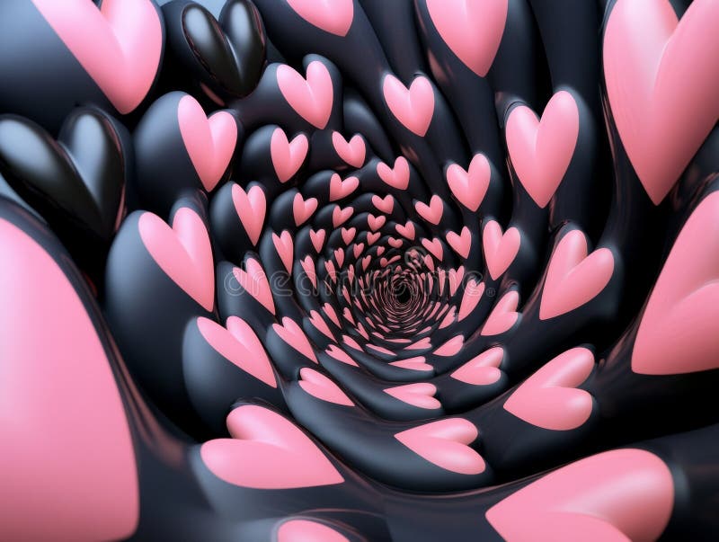 Abstract Optical Illusion Vibrant Pink Black Swirling Pattern Stock ...