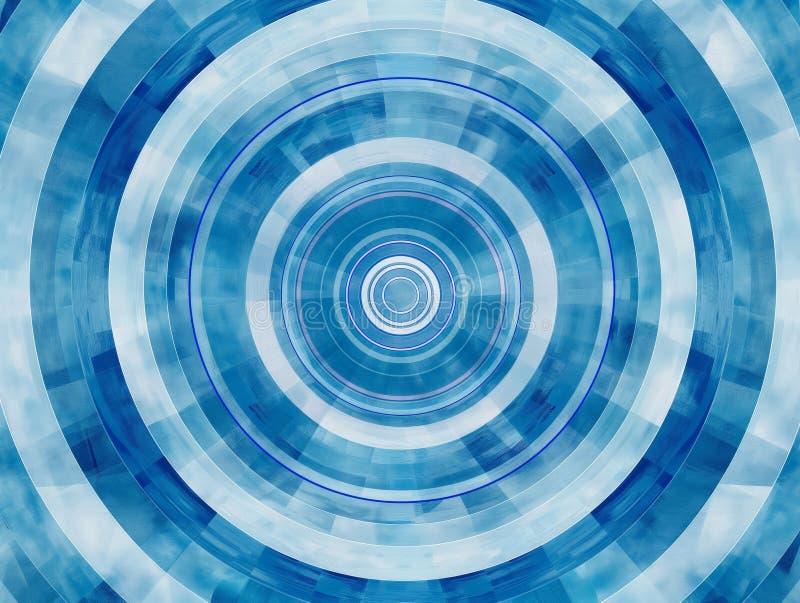 Concentric Blue Circles Abstract Art Stock Photo - Image of layers ...
