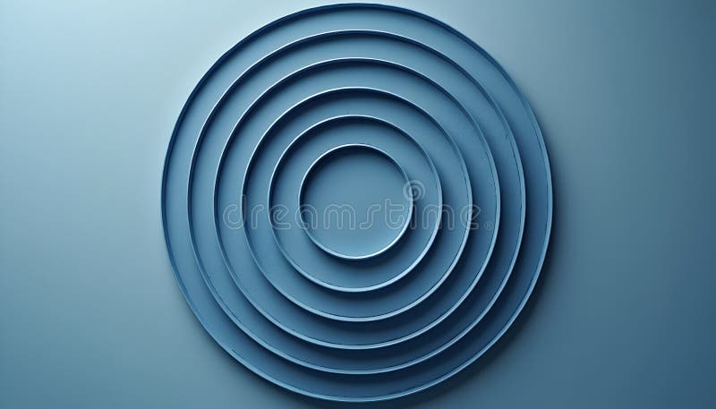 Concentric Blue Circles Illustration Stock Photo - Illustration of ...