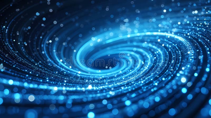 Concentric Blue Energy Rings with Floating Particles Stock Photo ...
