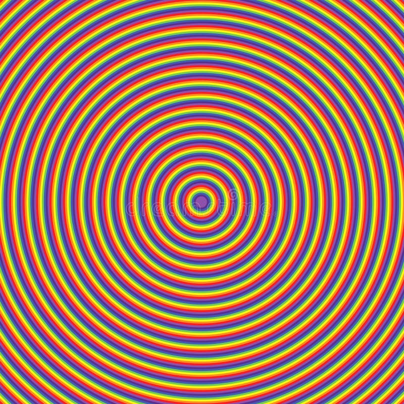 Concentric Bright Colored Circles Perfect for a Cheery Optical Illusion ...