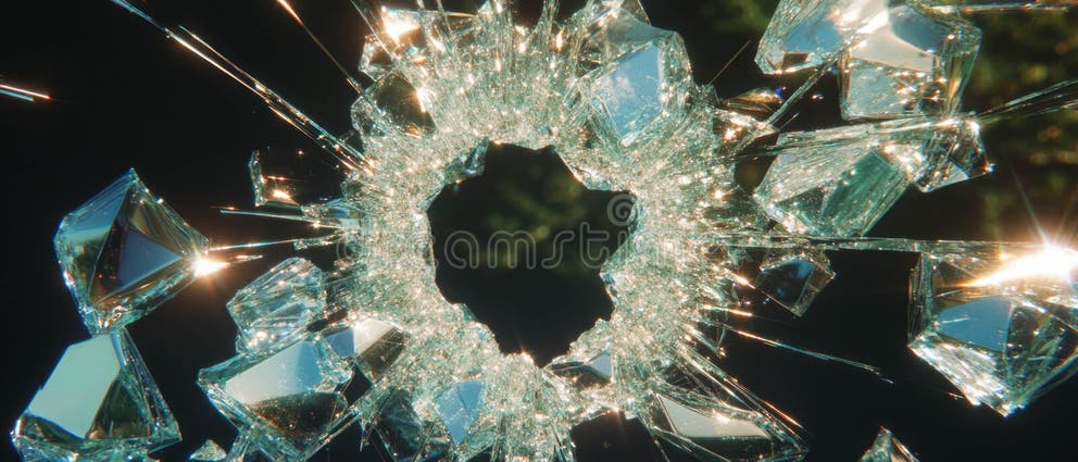 Concentric Broken Glass Texture with Central Void Creating a Striking ...