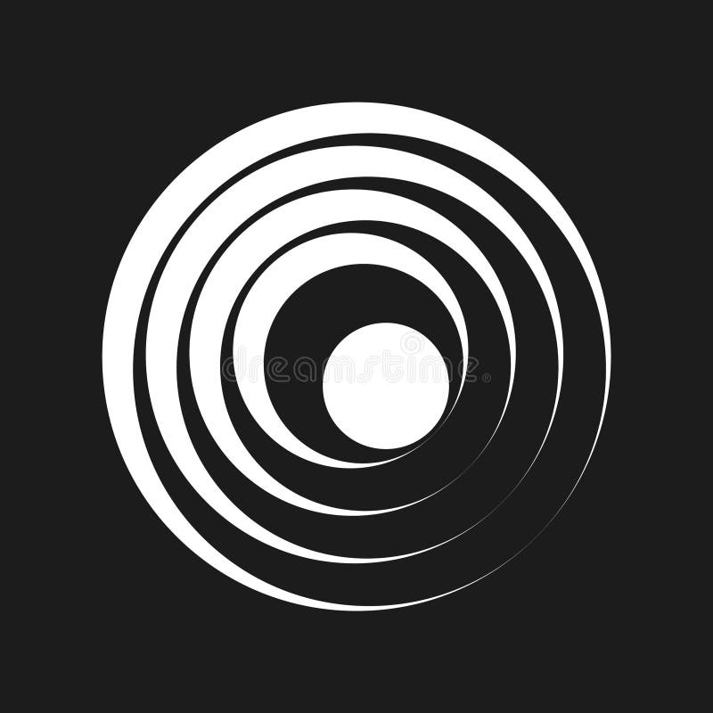 Concentric Circle Design. White and Black Rings. Abstract Radial ...