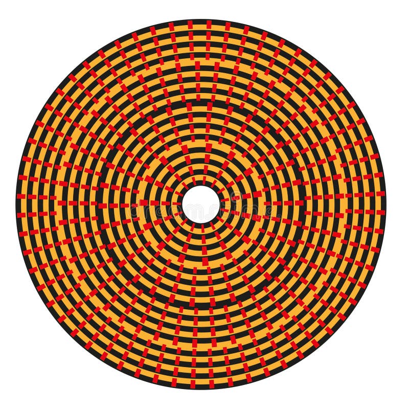 Concentric Circle Element. Vibrant Orange Spiral. Abstract Rotation Vector. Optical Illusion ...