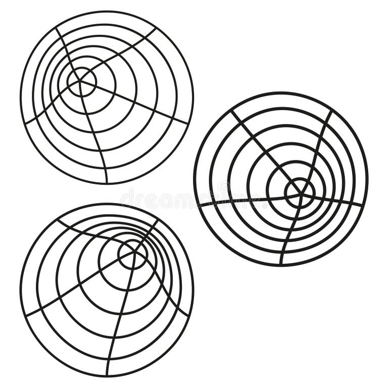 Concentric Circle Icon. Abstract Grid Shape. Black Lined Structure ...
