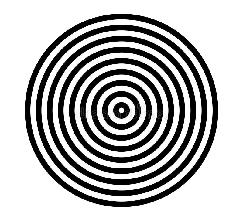 Concentric Circle Icon. Black and White Circular Rings. Sound Wave ...