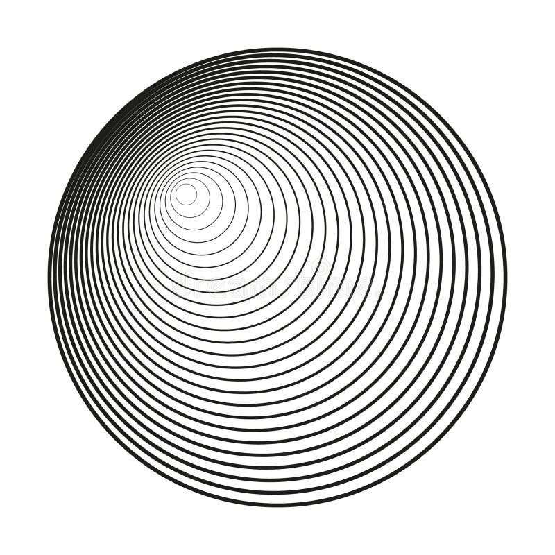 Concentric Circle Icon. Geometric Spiral Design. Optical Illusion Shape ...