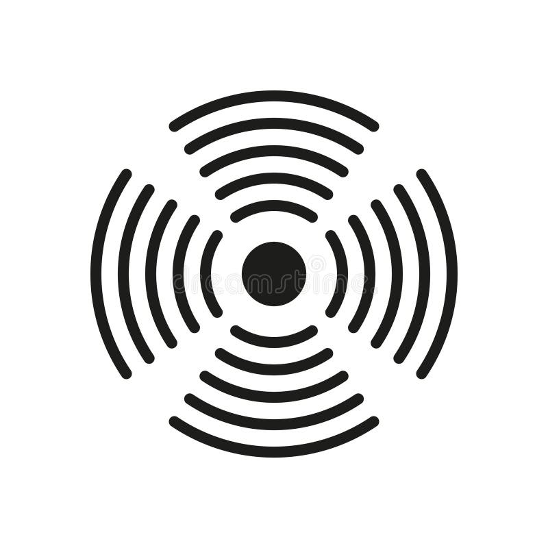 Concentric Circle Icon. Radiating Wave Pattern. Abstract Ripple Design ...