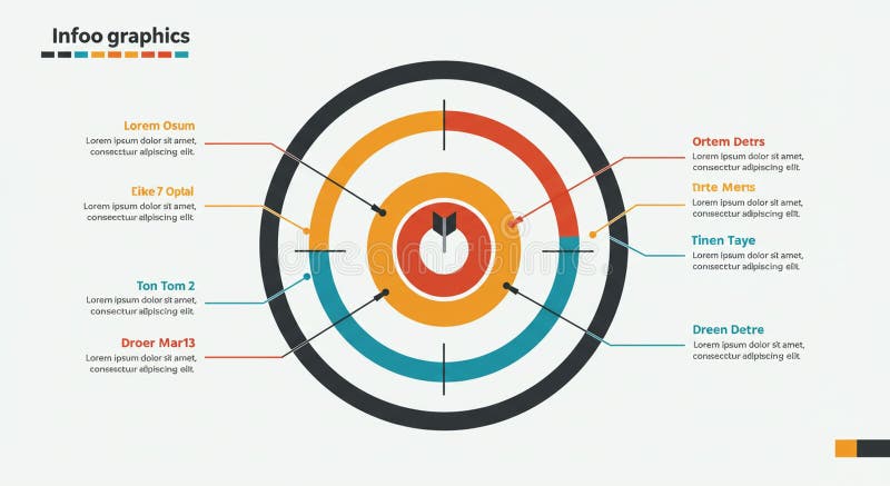 Concentric Circle Infographic Features Four Rings in Black, Orange, and ...