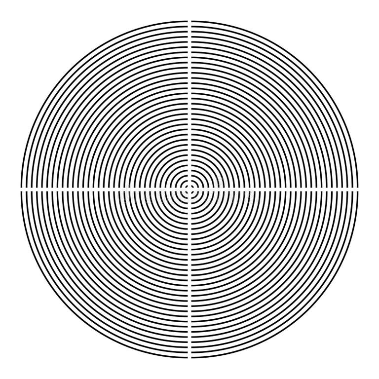 Concentric Circle Lines Pattern. Abstract Round Design Element Stock Vector - Illustration of ...