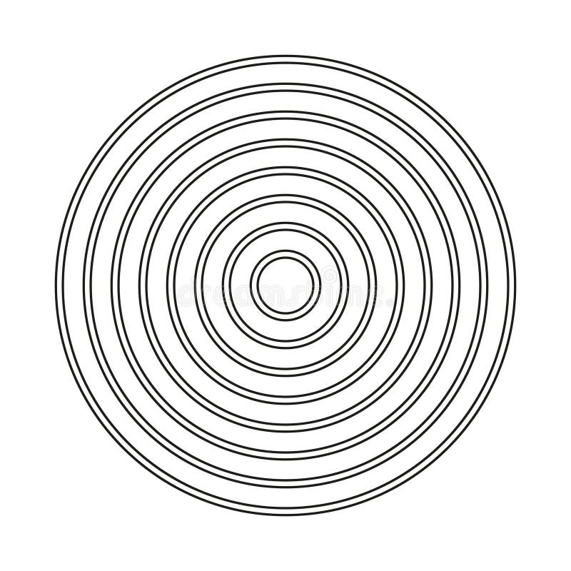 Concentric Circle Pattern. Black and White Design. Geometric Vector ...