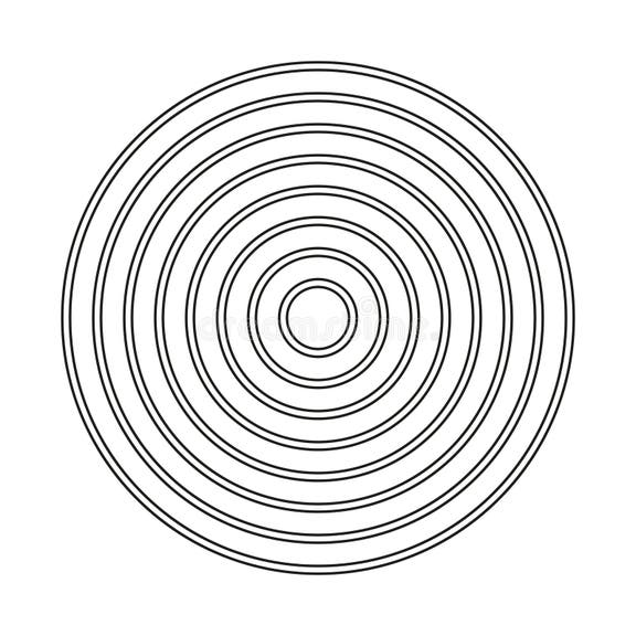 Concentric Circle Pattern. Black and White Design. Geometric Vector ...