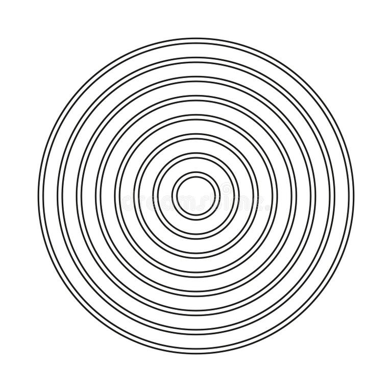 Concentric Circle Pattern. Black and White Design. Geometric Vector ...