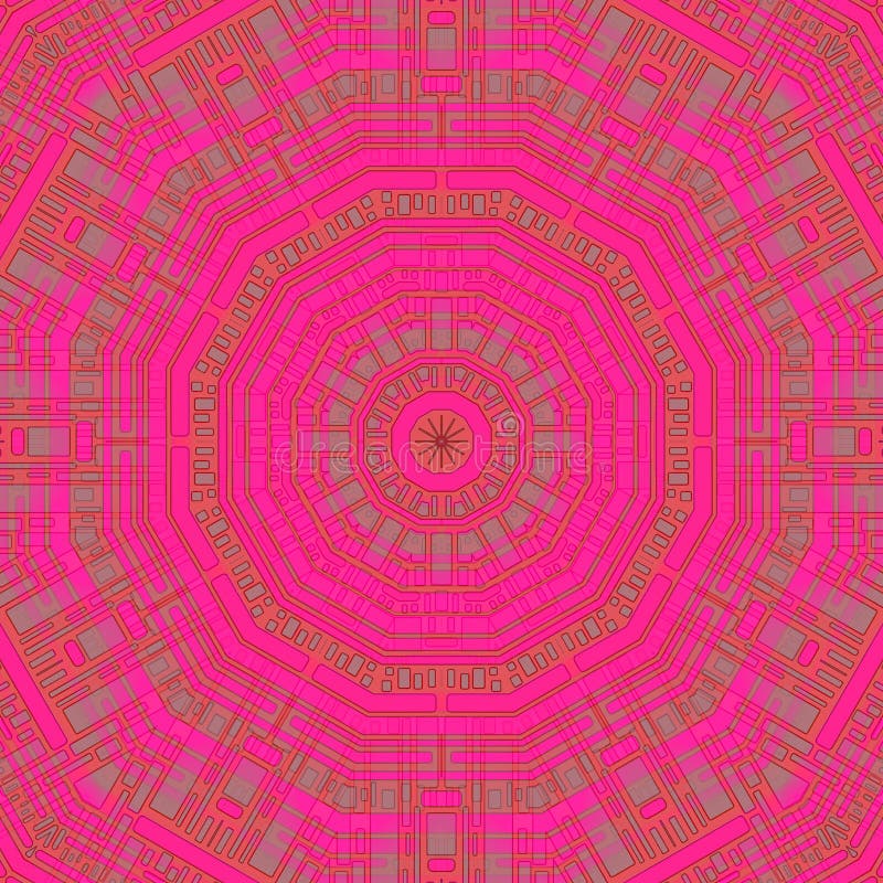 Concentric Circle Pattern Magenta Orange Brown Stock Illustration ...